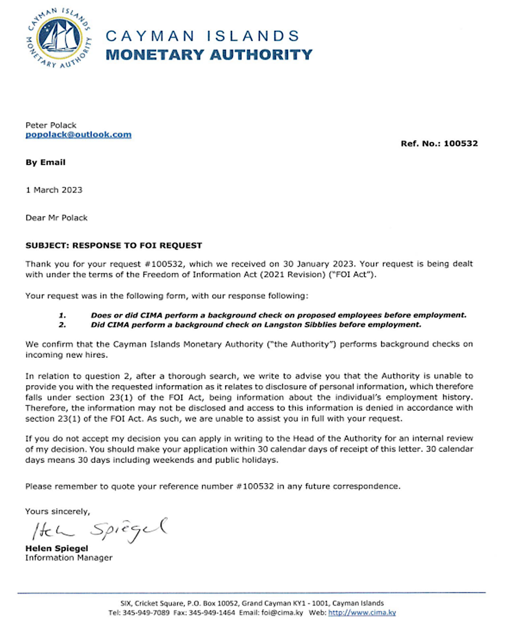 Cayman Islands Monetary Authority Cindy Scotland ignores allegations ...