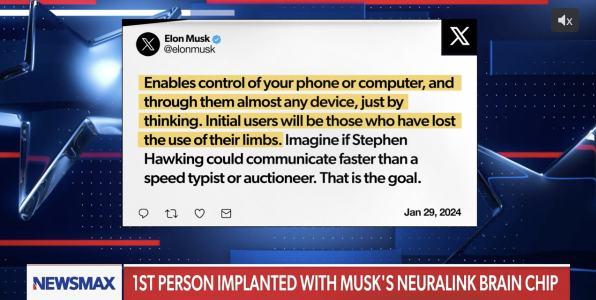 Musk: Neuralink's 1st Human Patient Can Control Mouse - IEyeNews