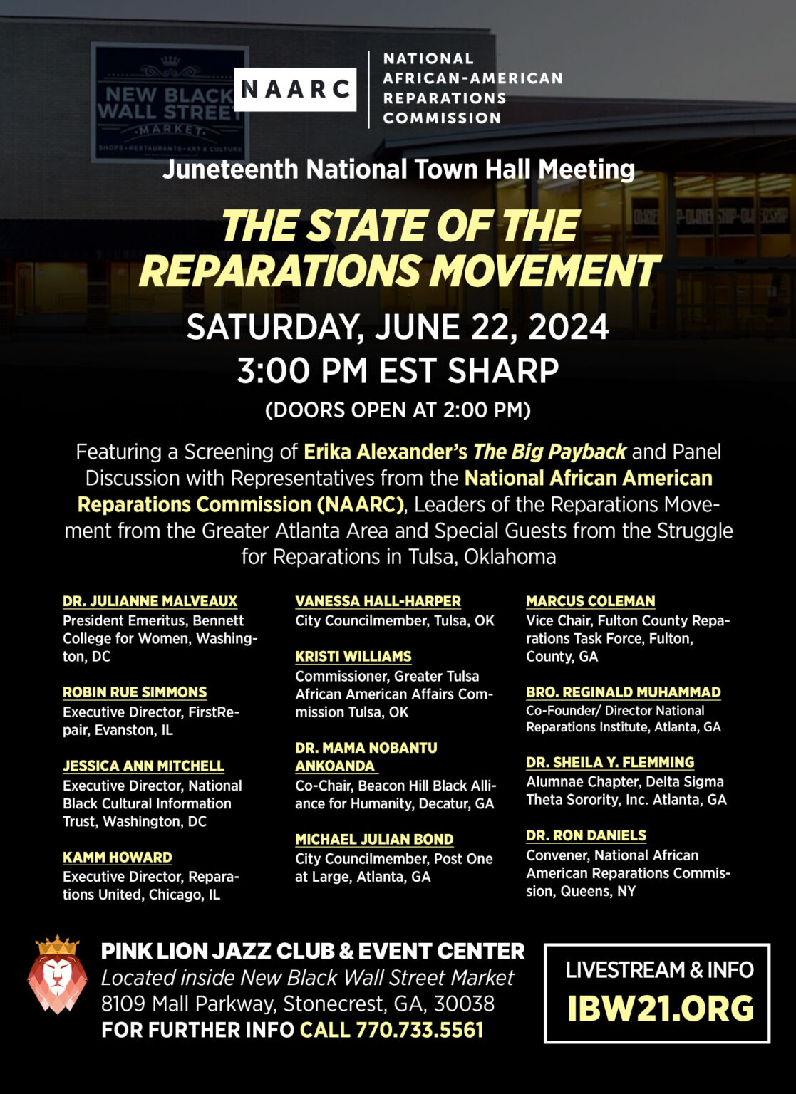 Streaming Live Saturday 3 PM EST: The State of the Reparations Movement ...