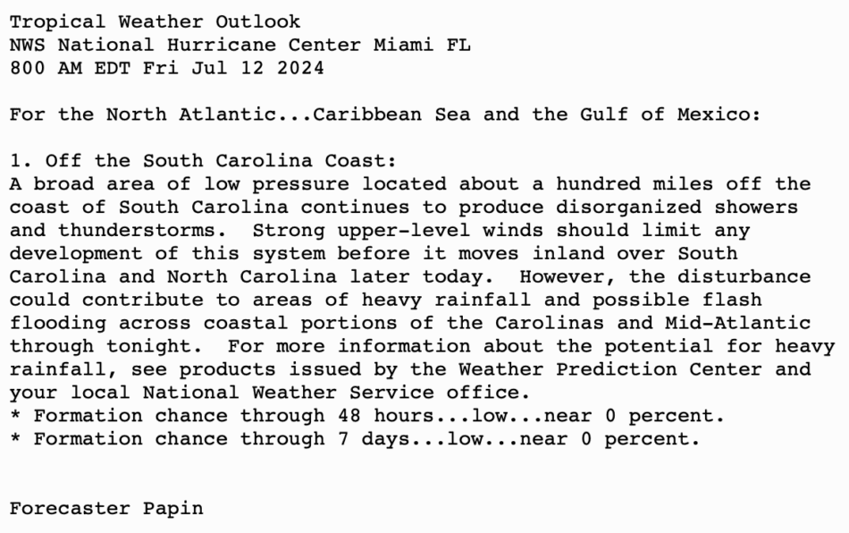 12 July Weather in Cayman & Tropical Report, 1 Dist - IEyeNews