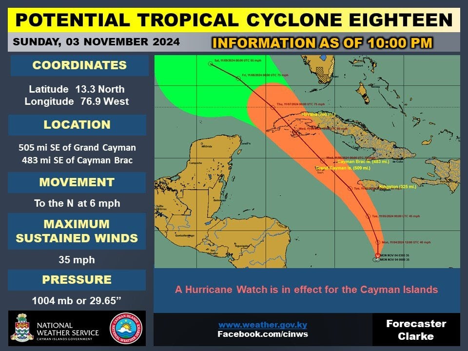 10 PM Update - Potential Tropical Cyclone 18 - 3 November 2024 - IEyeNews