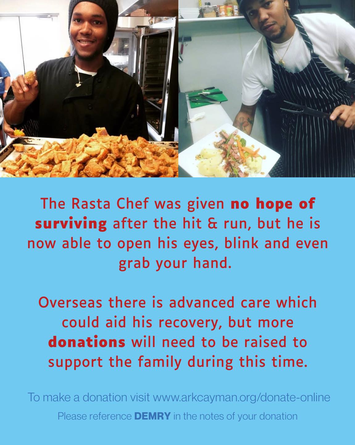 Local Cayman Chef needs help after being knocked off his bicycle by a HIT & RUN driver - IEyeNews